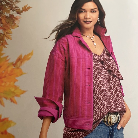 CAbi | Jackets & Coats | Cabi Cheeky Topper Pink Corduroy Jacket | Poshmark